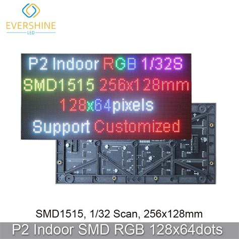 실내 Led 패널 매트릭스 Led 광고 Tv 디스플레이 화면 Rgb 풀 컬러 고해상도 P2 Smd1515 128x64 픽셀 무료 배송led 디스플레이