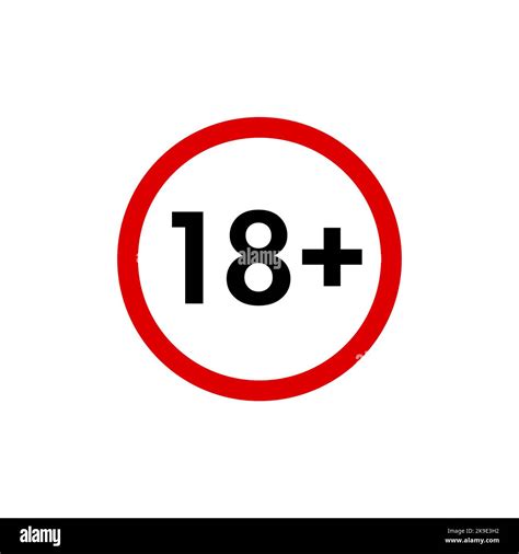 18 Plus Icon Under Eighteen Years Old Prohibition Sign Age Restriction Symbol Isolated On