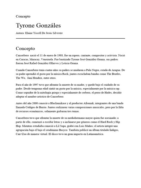 Tyrone Gonzáles Concepto Pdf
