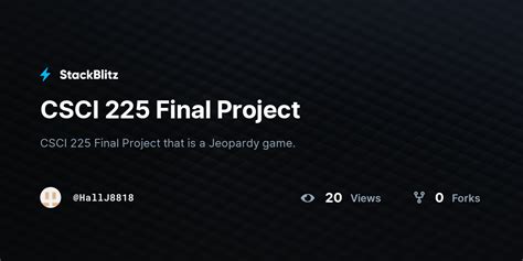 CSCI 225 Final Project StackBlitz