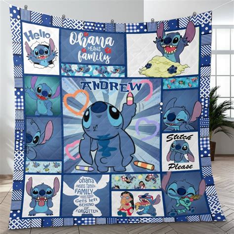 Personalized Stitch Fleece Blanket Lilo And Stitch Fleece Blanket Sold