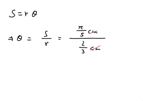 SOLVED An arc of length π 5 cm subtends a central angle θ of a circle
