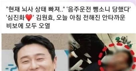 김원효 “음주운전 뺑소니 당해 뇌사나 살아있다” 가짜뉴스에 분노하며 법적 대응 예고