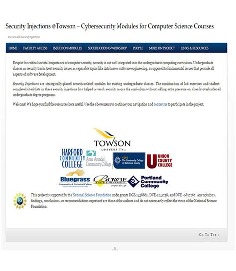 Security Injectionstowson Introducing Secure Coding In Cs0 Cs1 And