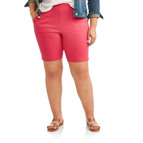 Just My Size Womens Plus Size 2 Pocket Pull On Shorts