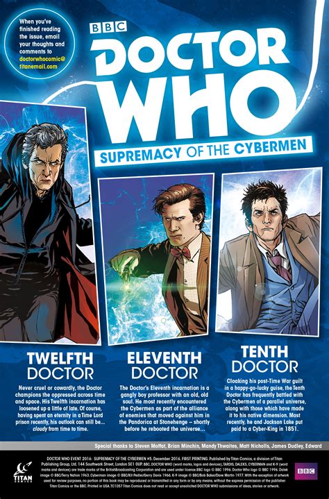 Read Online Doctor Who Event 2016 Doctor Who Supremacy Of The Cybermen