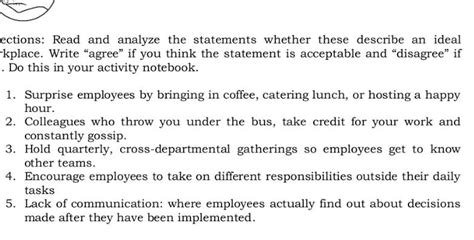 Ections Read And Analyze The Statements StudyX