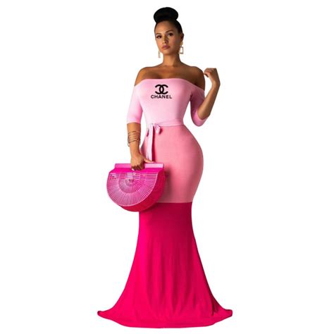 Offset Printed Sexy Long Maxi Dress For Women Off Shoulder Bodycon