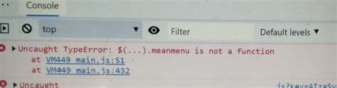 Javascript Typeerror Meanmenu Not A Function In Jquery Stack
