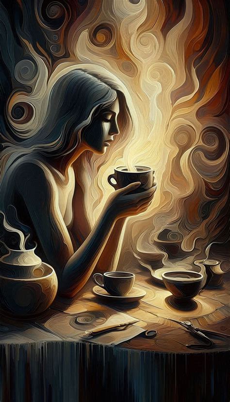 Woman Drinking Coffee Coffee Illustration People Drinking Coffee