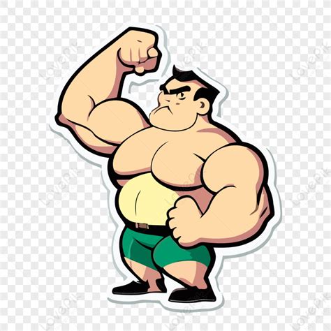만화 만화 근육질 남자 과시 벡터상표 Png 일러스트 무료 다운로드 Lovepik