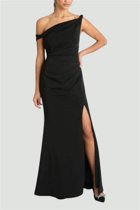 Buy Stella Maxi One Shoulder Dress In Black Sheike Glamcorner