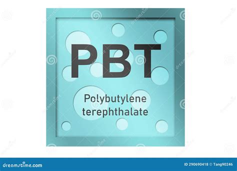 Polybutylene Terephthalate PBT Polymer On Blue Background Stock Photo