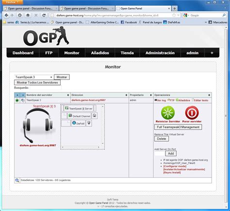 Open Game Panel OGP Discussion Forum Teamspeak Problem