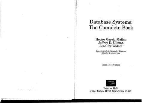 Molina Ullman Database Systems The Complete Book