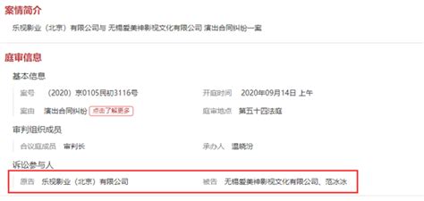 范冰冰因演出合同纠纷被乐视告上法庭：将于9月14日开庭新浪科技新浪网