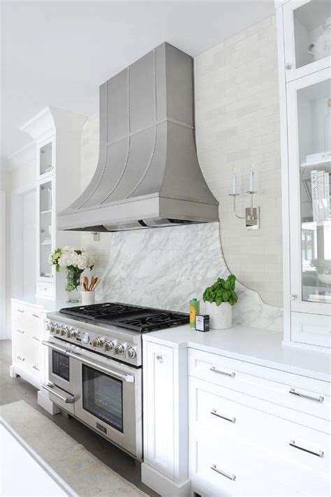 Curved Marble Cooktop Backsplash Transitional Kitchen Kitchen