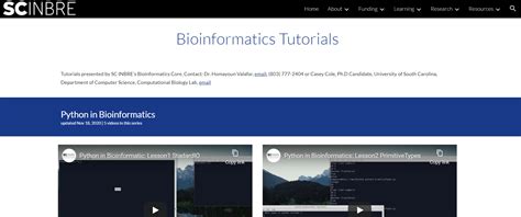 SC INBRE Bioinformatics Tutorials NAIPI
