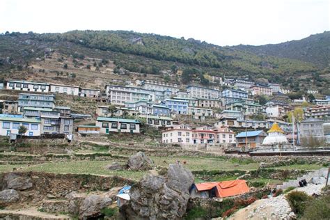 Shot From The Everest Basecamp Trail At Namche Bazaar In Nepal Stock