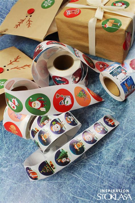 Autocollants de Noël en papier Ø mm Mercerie et Tissus STOKLASA