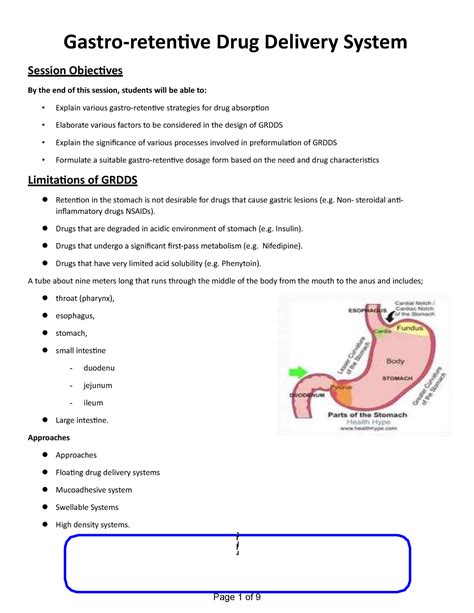 Chapter 4 Grdds Page 1 Of 9 Gastro Retentive Drug Delivery System