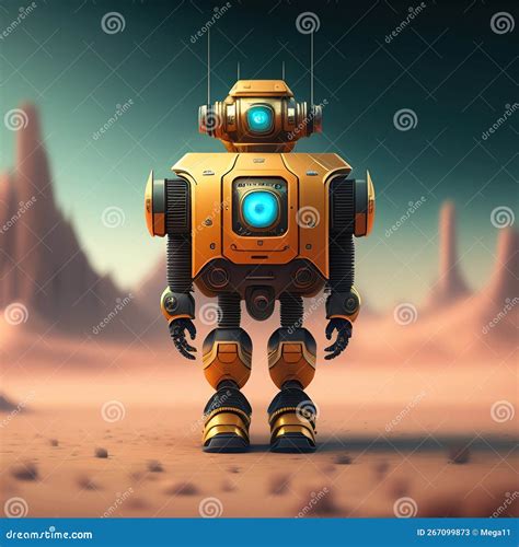 Generative Ai Cute And Little Robot Helper With Artificial