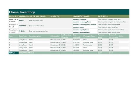 Home Inventory Template Free Google Sheets Template New