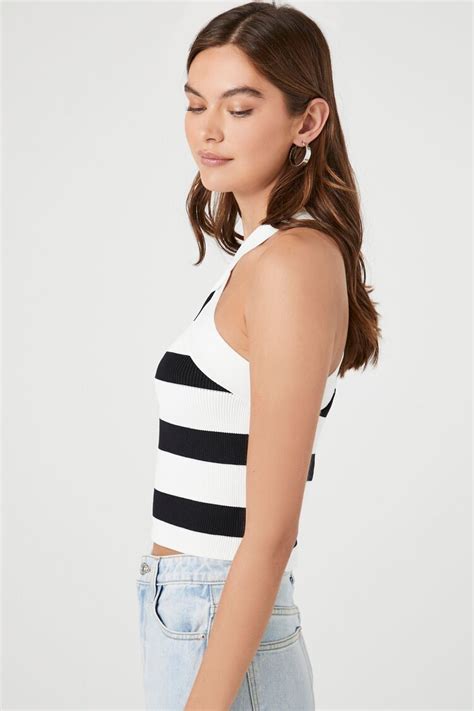 Striped Crisscross Halter Top Forever21us