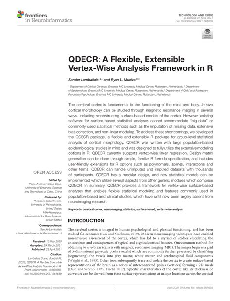 pdf qdecr a flexible extensible vertex wise analysis framework in r