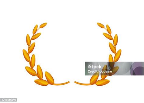 흰색 배경에 고립 된 구리 월계수 화환 원 프레임 구리 월계수 화환 기호 졸업 증명서 카드의 월계수 화환 요소 장식 아바타 빈티지 아이콘을위한 로얄 럭셔리 Vip 곡초류에