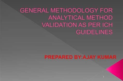Analytical Methods Validation As Per Ich And Usp Ppt