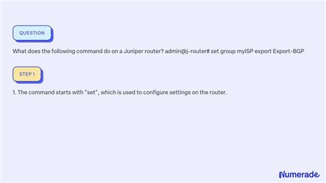 Solvedwhat Does The Following Command Do On A Juniper Router Adminj