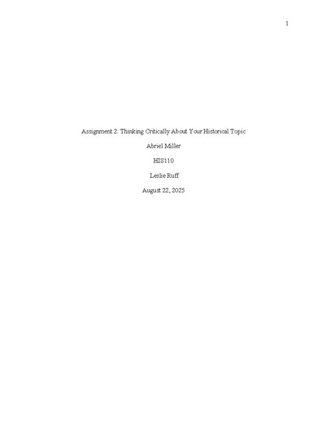 His110 Assignment 2 Analyzing African American Struggles For Equality