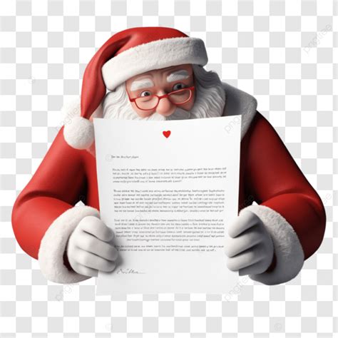 산타클로스가 편지를 주의 깊게 읽고 있다 산타가 편지를 주의 깊게 읽고 있다 눈에 보이는 축제 장식 크리스마스 Png 일러스트 및 이미지 에 대한 무료 다운로드