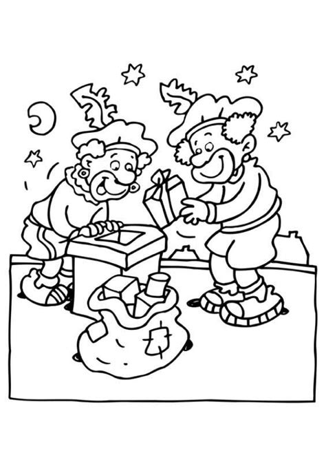 Kleurplaat Sinterklaas Kleurplaat Sinterklaas Op Het Dak Animaatjes Nl