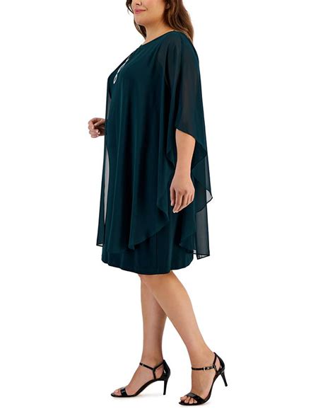 Connected Plus Size Cape Overlay Sheath Dress Macys