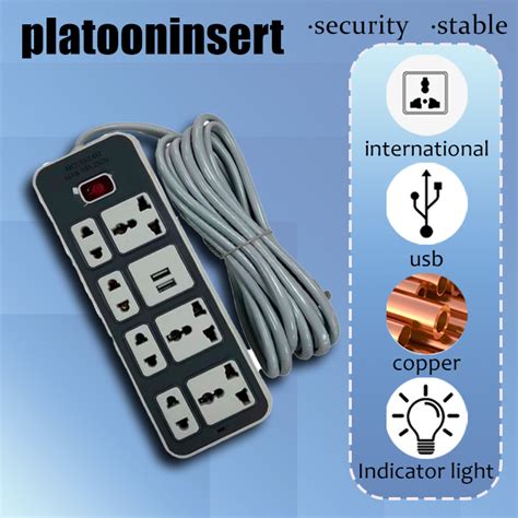 Multifunction Usb Socket Extension Cord Ports Switch Universal Socket Heavy Duty Highpower