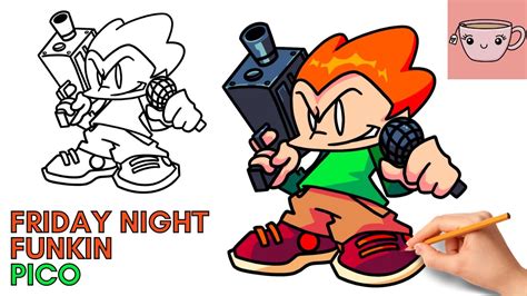 How To Draw Friday Night Funkin Pico Fnf Easy Step By Step Drawing