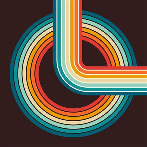 Retro Vintage Stil Der 70er Jahre Streifen Hintergrund Poster Linien