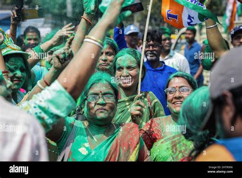 Women Supporters Of Tmcp Trinamool Congress Party Seen Covered In