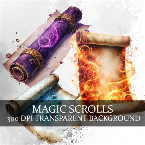 27 Magic Scrolls Clip Art Collection Fantasy Magical Scrolls