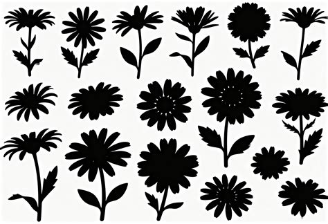 Daisy Flower Silhouette Clipart Bundle Graphic By Mhrana730 · Creative