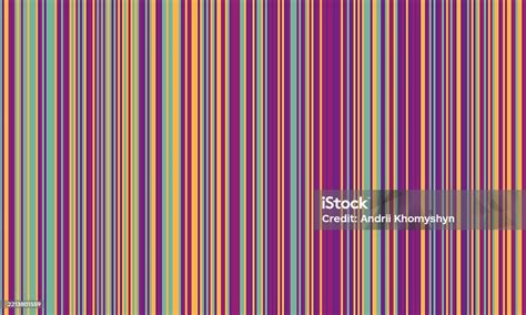 다채로운 세로 줄무늬가 역동적이고 눈길을 끄는 패턴을 만듭니다 배경 직물 웹 디자인 및 생생한 질감이 필요한 창의적인 프로젝트에 적합합니다 0명에 대한 스톡 벡터 아트 및