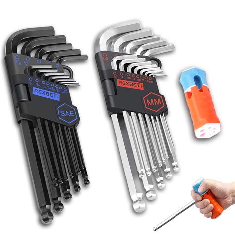 Buy Rexbeti Hex Key Allen Wrench Set Sae Metric Long Arm Ball End Hex