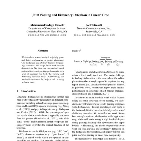Joint Parsing And Disfluency Detection In Linear Time Acl Anthology
