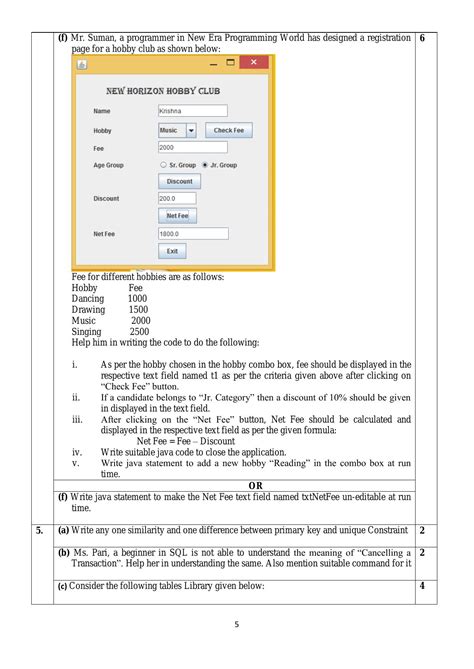 Cbse Class 12 Informatics Practices Old Sample Paper 2019 20