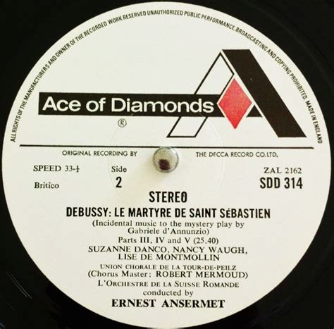 Le martyre de saint sébastien by Claude Debussy Ernest Ansermet 1972