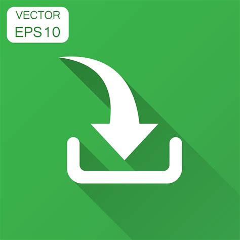 Premium Vector Download File Icon In Flat Style Arrow Down