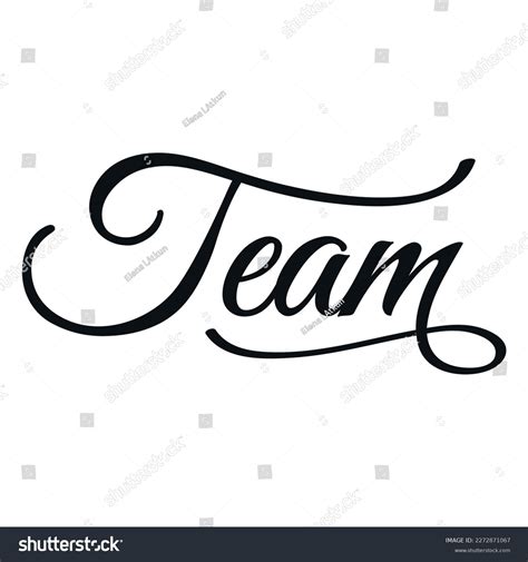 Team Cursive Label Stroke Vector Illustration Stock Vector Royalty Free Shutterstock