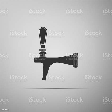 맥주는 회색 배경에 고립 된 아이콘을 눌러주세요 평면 디자인입니다 벡터 일러스트 레이 션 0명에 대한 스톡 벡터 아트 및 기타